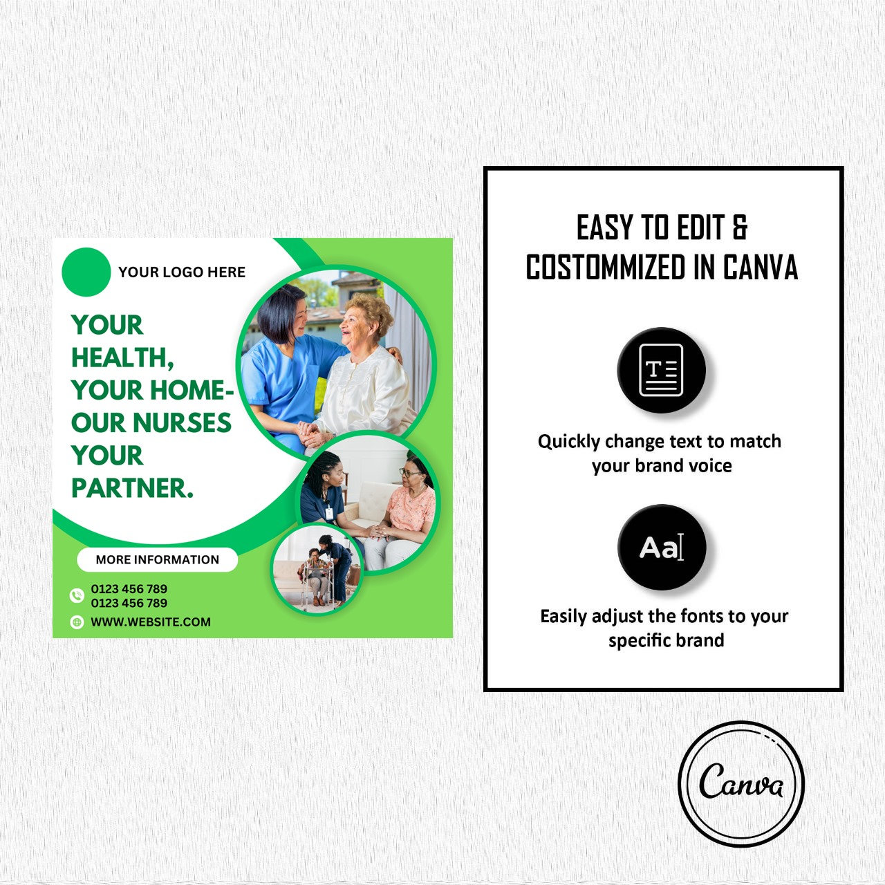 Home Care Flyer, Home Care Service Flyer Template, Nurse Caregiving ...