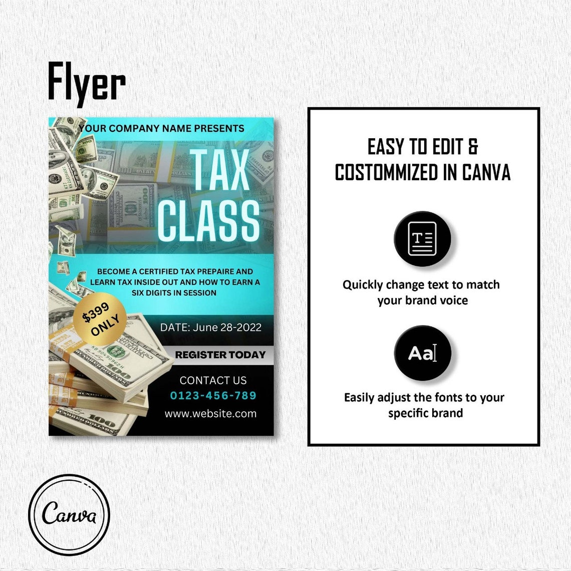 Tax Flyer, Tax Prep Service Flyer, DIY Tax Flyer, Tax Season, Tax ...