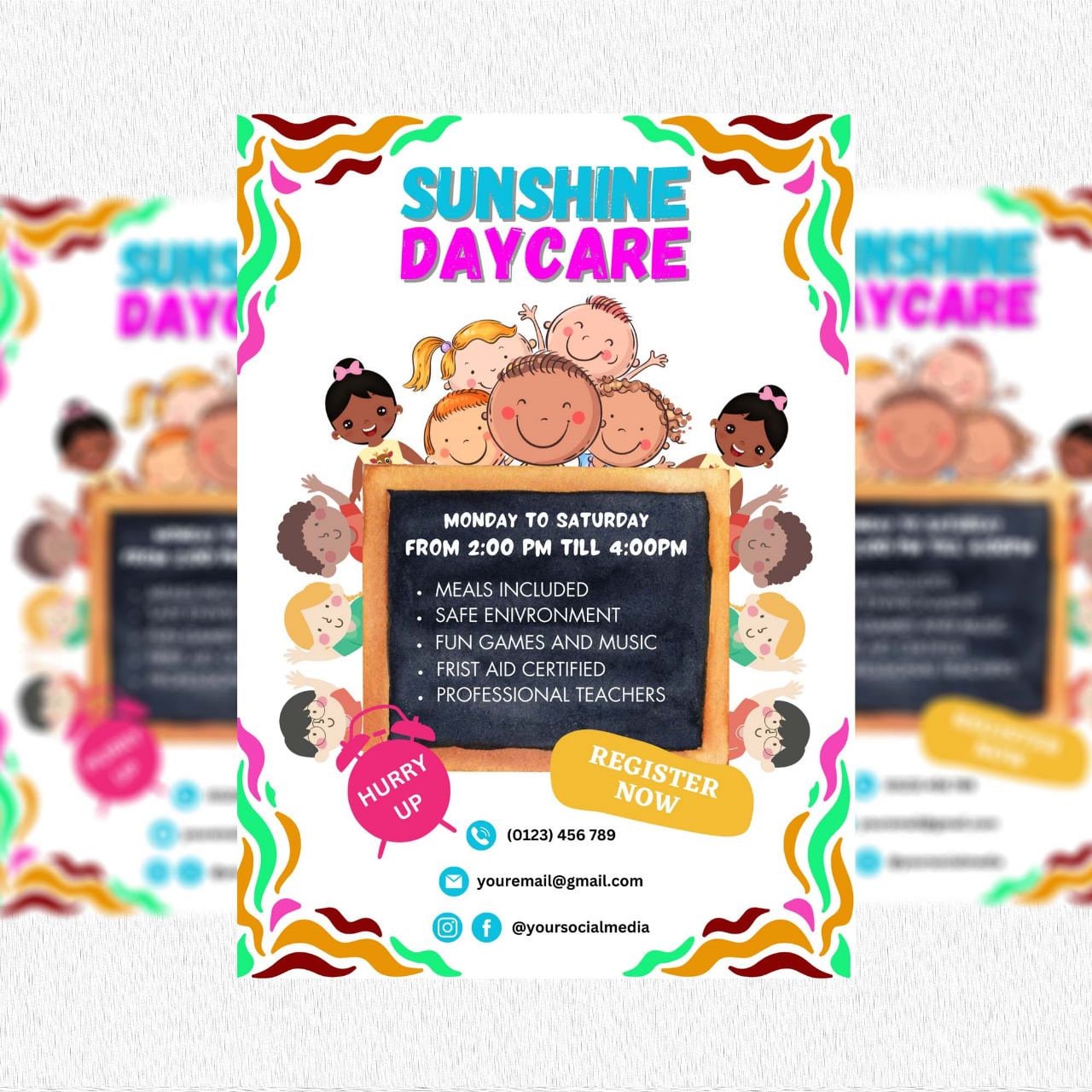 Daycare Flyer Template, Childcare Flyer, Babysitting Flyer, Home ...
