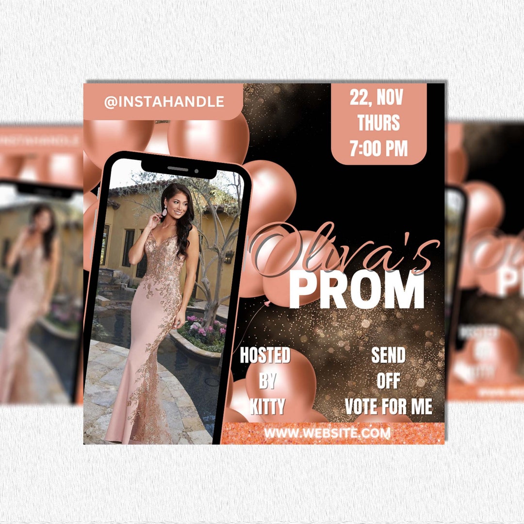 Prom Invitation, Prom Send off Flyer, Prom Invitation Flyer, Prom Flyer ...