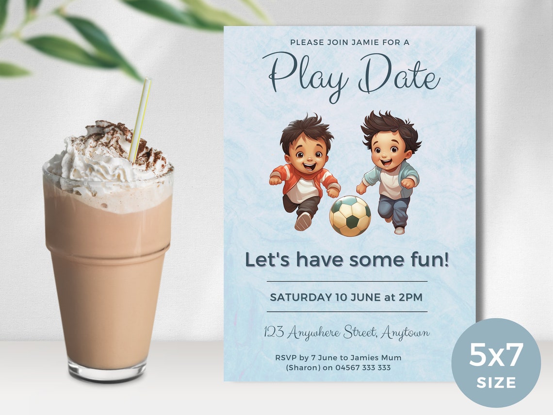 Printable Playdate Invitation Template, Let's Have Some Fun, Play Date ...
