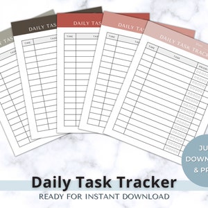 Daily Task Tracker | Pink & Grey | Office Planner | Work To-do List ...