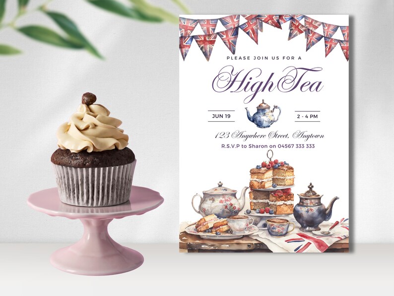 High Tea Invitation Editable in Canva INSTANT DOWNLOAD - Etsy