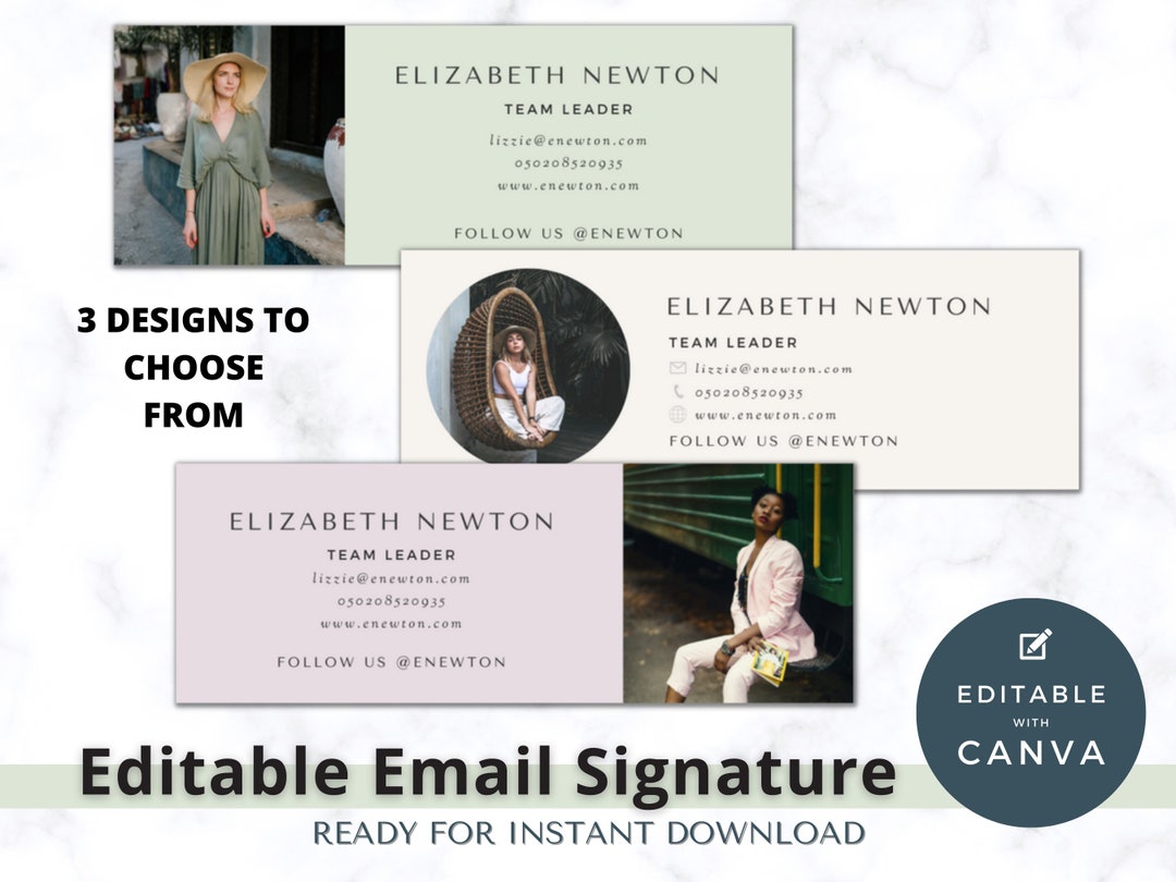 Email Signature Minimalist Template | Gmail Signature | Choice of 3 ...