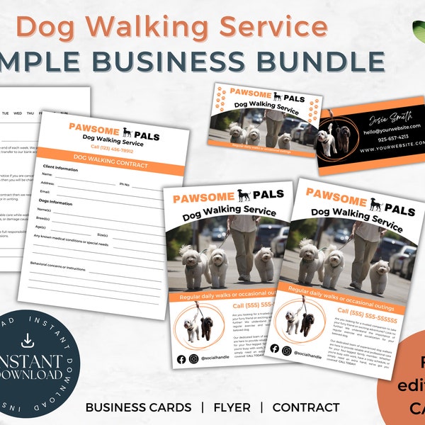 Dog Walking Business Cards - Etsy