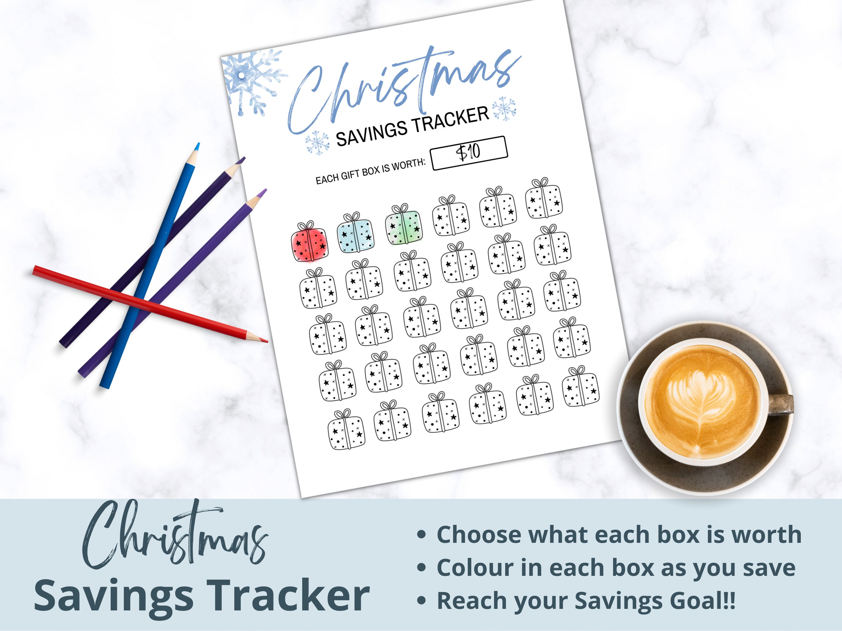 Christmas Savings Tracker Printable | Christmas Budget Savings ...