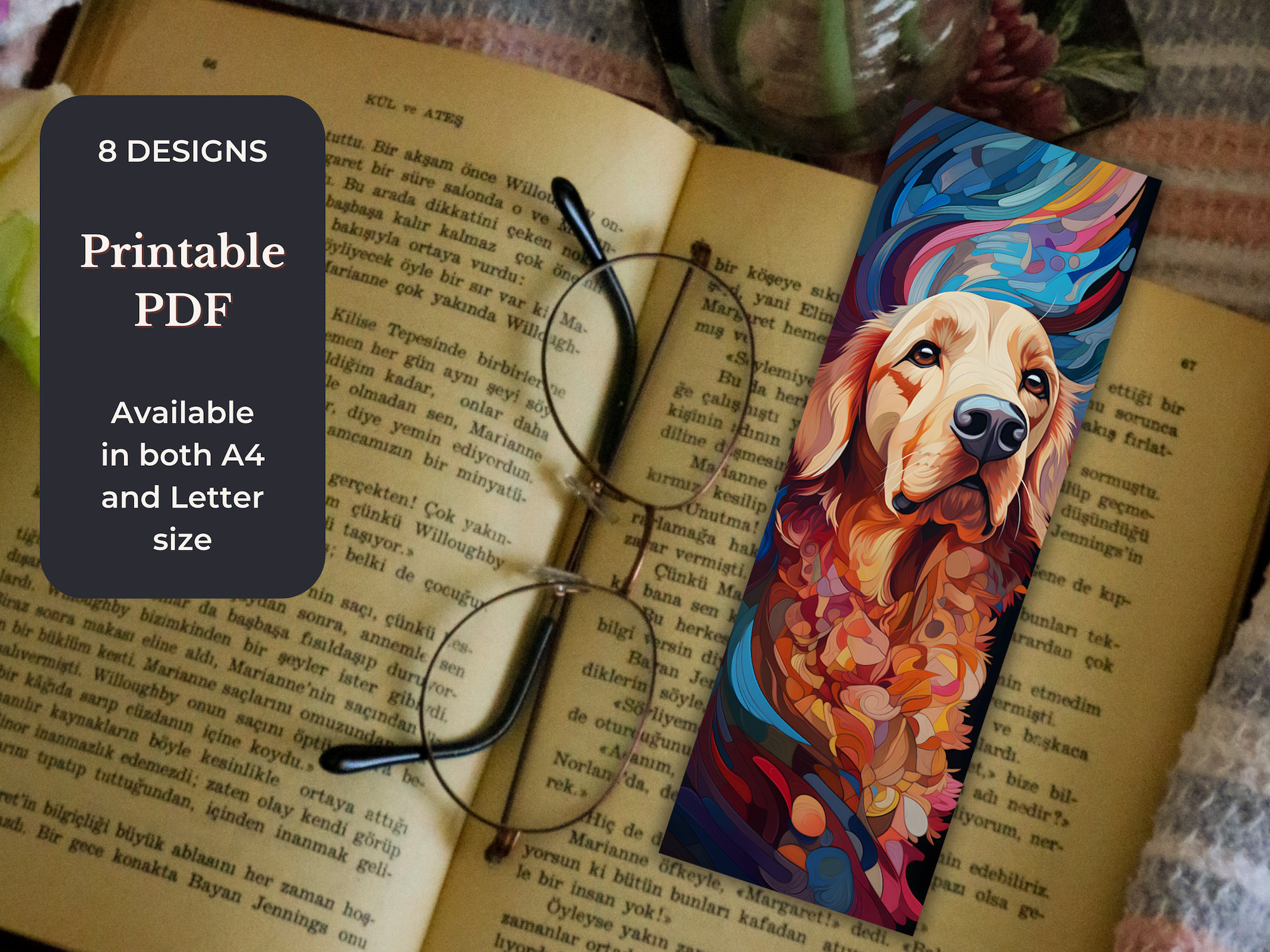 Bookmarks Whimsical Dogs, Set of 8, Printable Bookmark, Instant ...