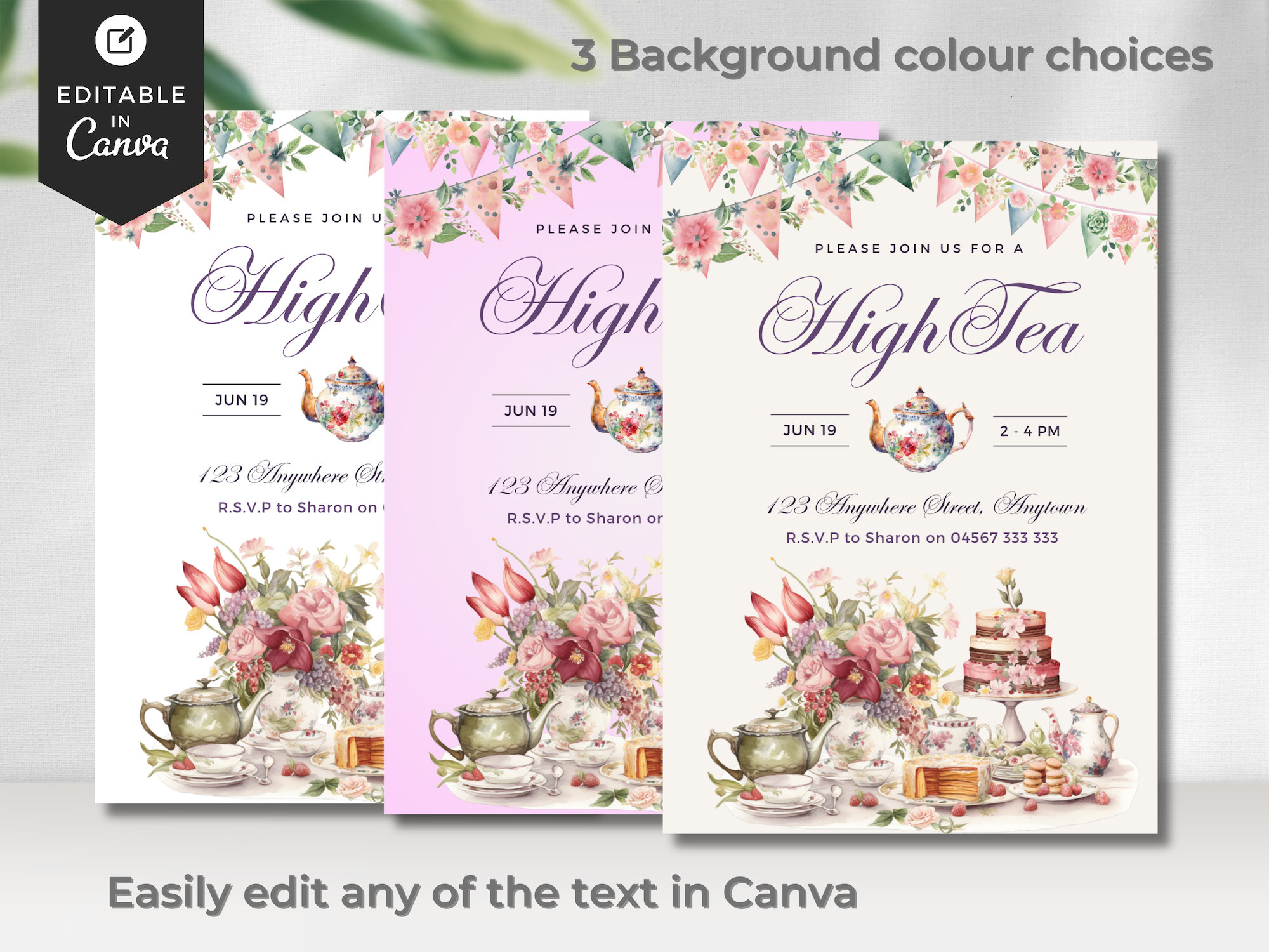 EDITABLE High Tea Invitation Instant Download Printable - Etsy Australia