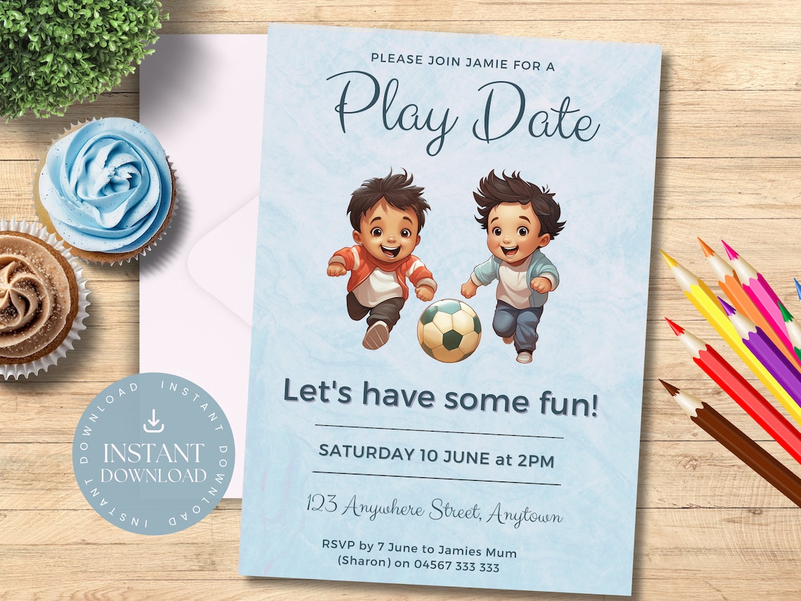 Printable Playdate Invitation Template, Let's Have Some Fun, Play Date ...