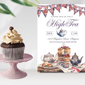 High Tea Invitation | Editable in Canva | INSTANT DOWNLOAD | Printable ...