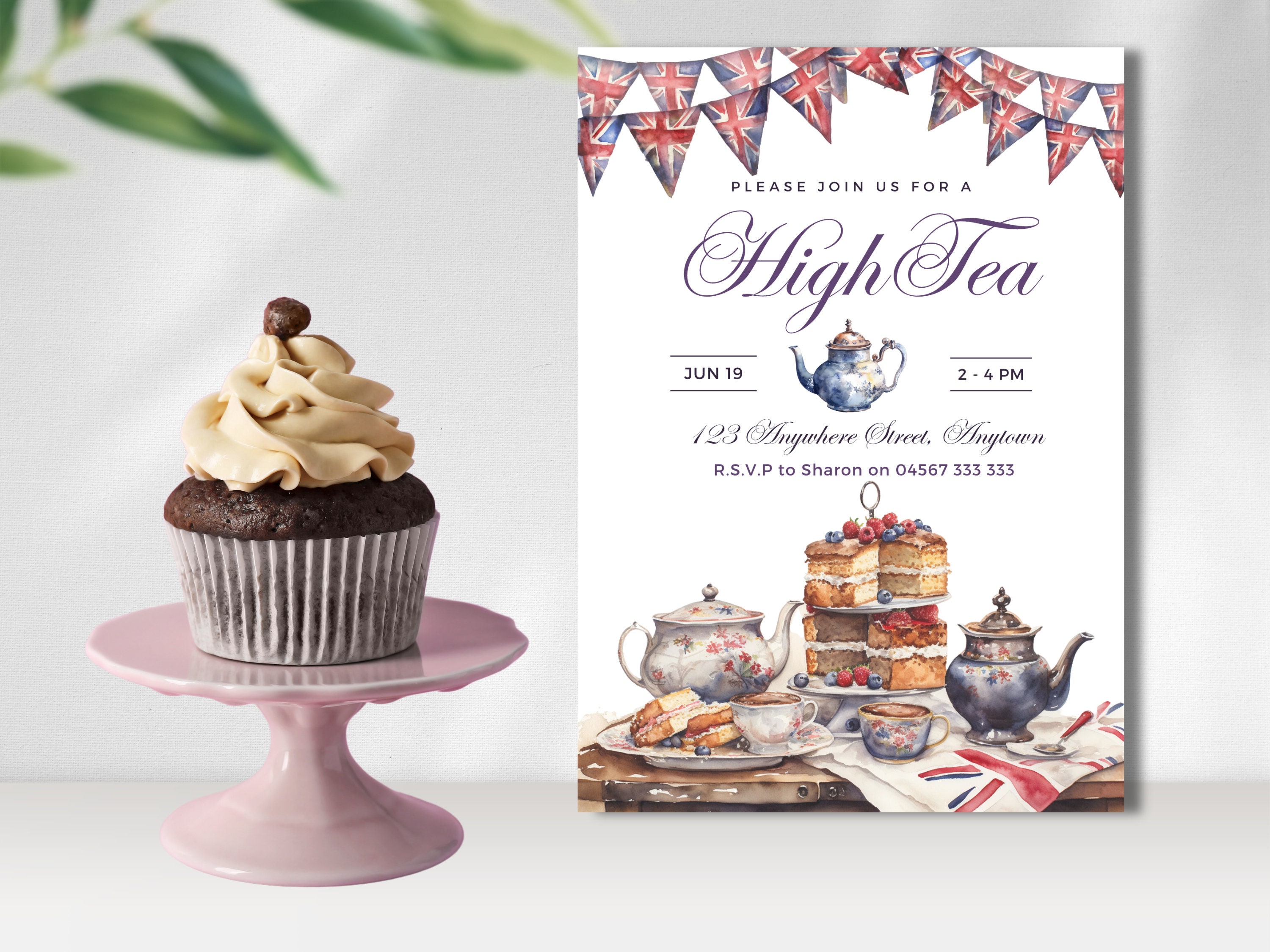 High Tea Invitation | Editable in Canva | INSTANT DOWNLOAD | Printable ...