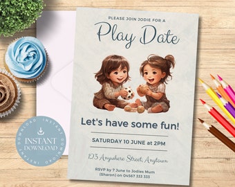 Printable Playdate Invitation Template, Let's Have Some Fun, Play Date ...