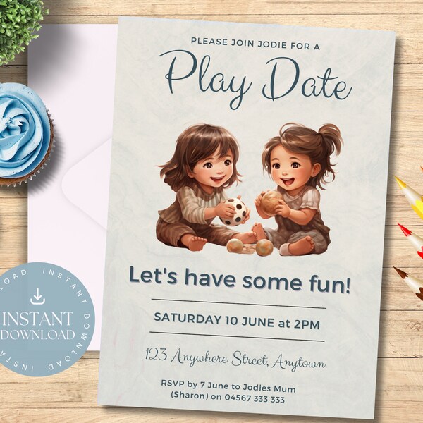 Playdate Invitation - Etsy