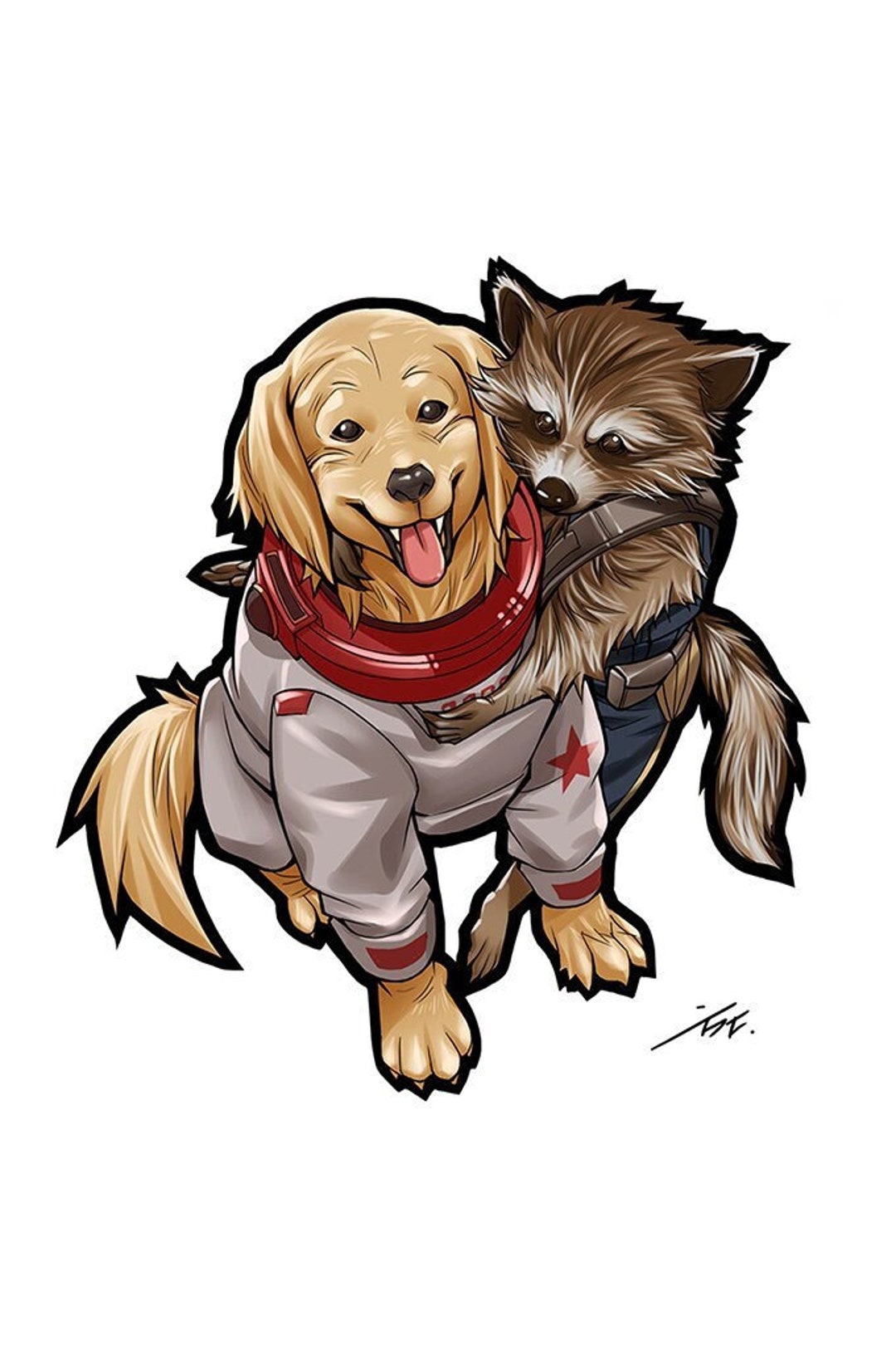 Cosmo and Rocket Sweet Snuggle Transparent Sticker - Guardians of the ...