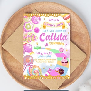 Candy Land Birthday Invitation: Sweet Girl Party (digital Invitation ...