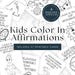 37-page Kids' Affirmation Coloring Book | 5x7 Printable | Positive ...