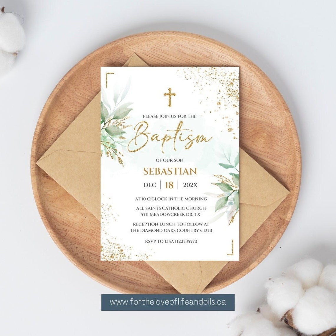 Baptism Personalized Invitations, Religious Invitations, Special ...