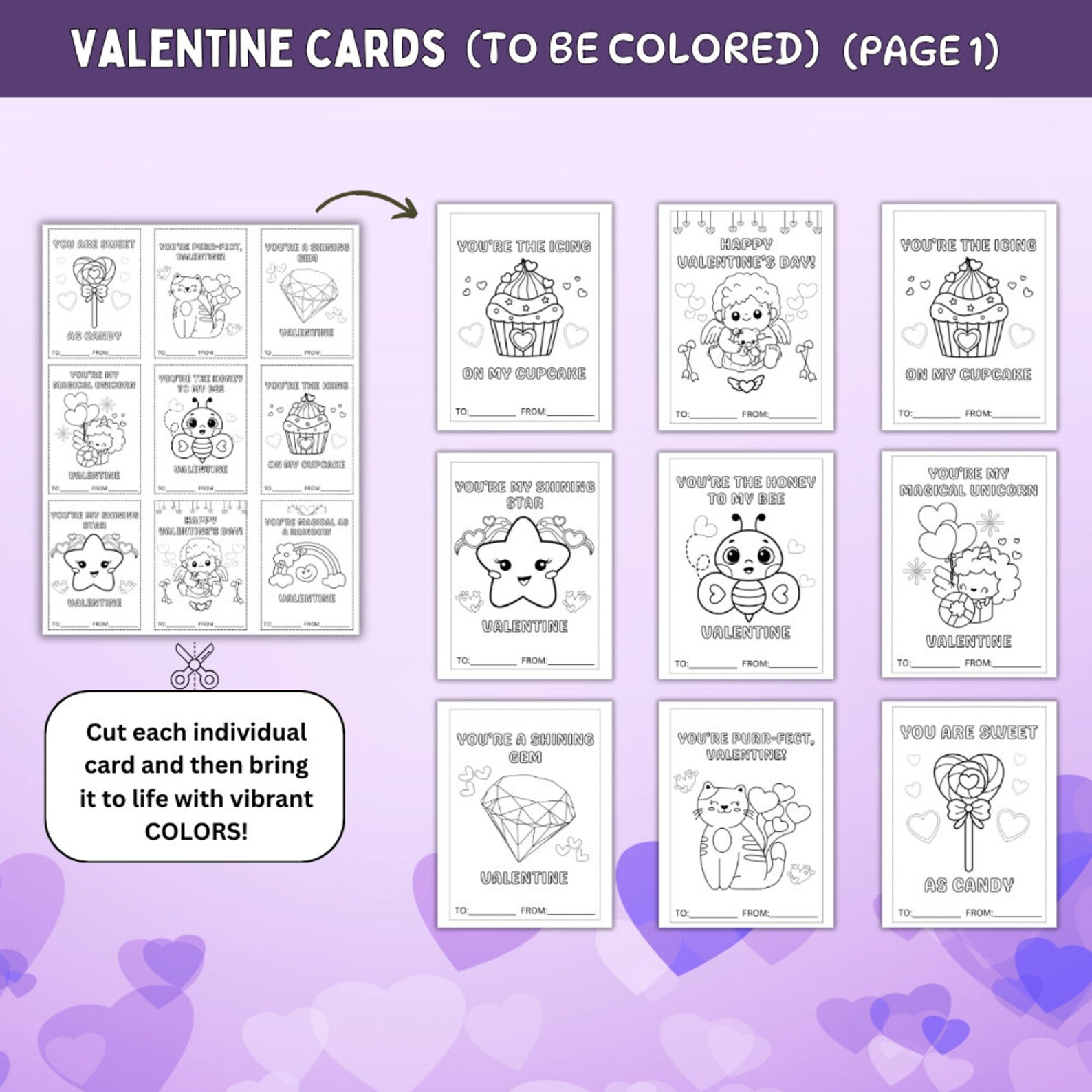 Printable Valentine's Day Coloring Cards for Kids: Classroom Exchange ...