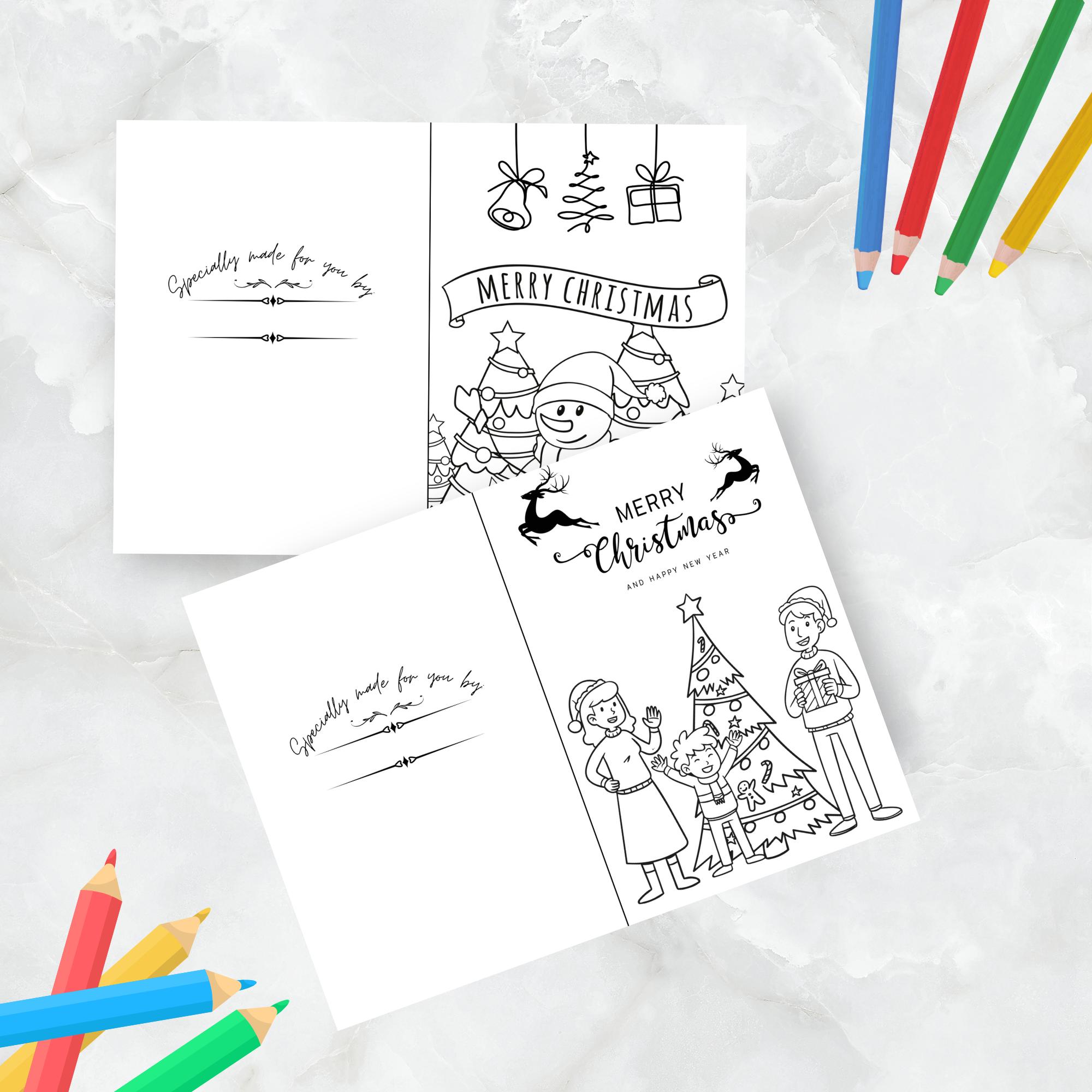 Christmas Coloring Cards for Kids: 20 Printable Holiday Designs ...