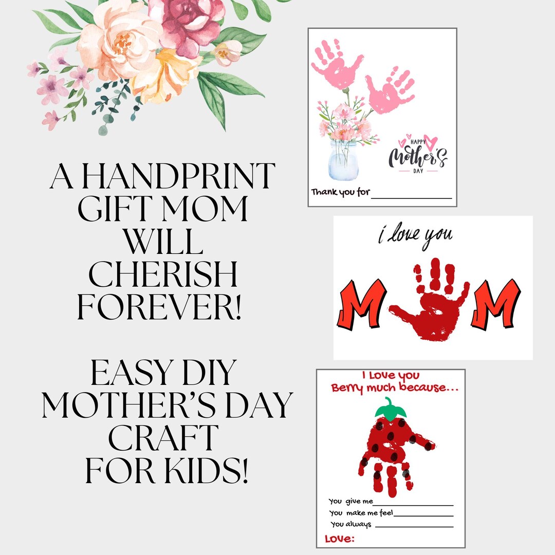 Mother’s Day Handprint Craft | DIY Kids Printable Gift | Flower ...