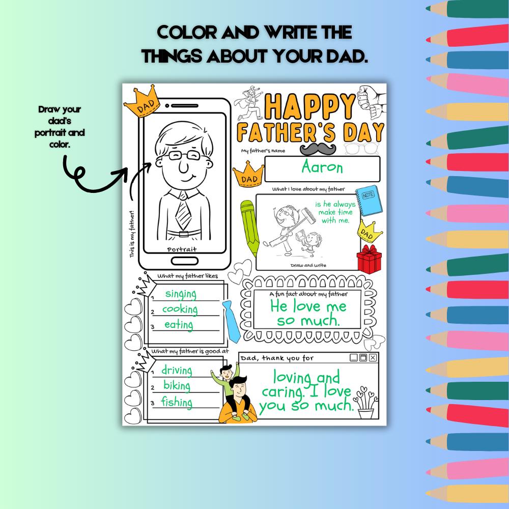 Father's Day Printable Gift for Dad From Kids – All About Dad ...