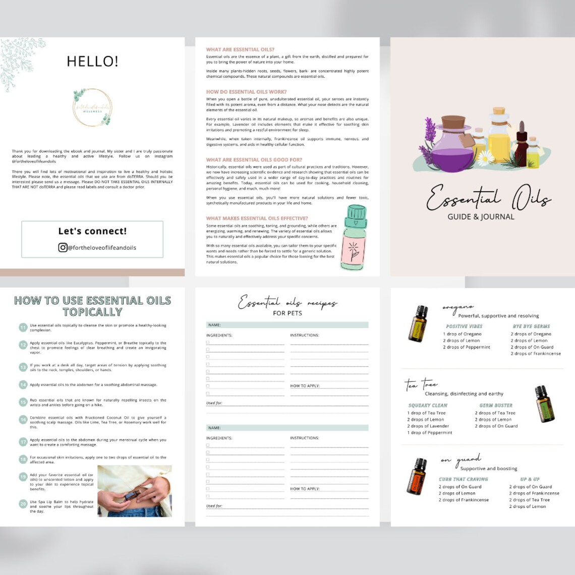 Essential Oil Journal | Templates | Digital Journal | Printable ...