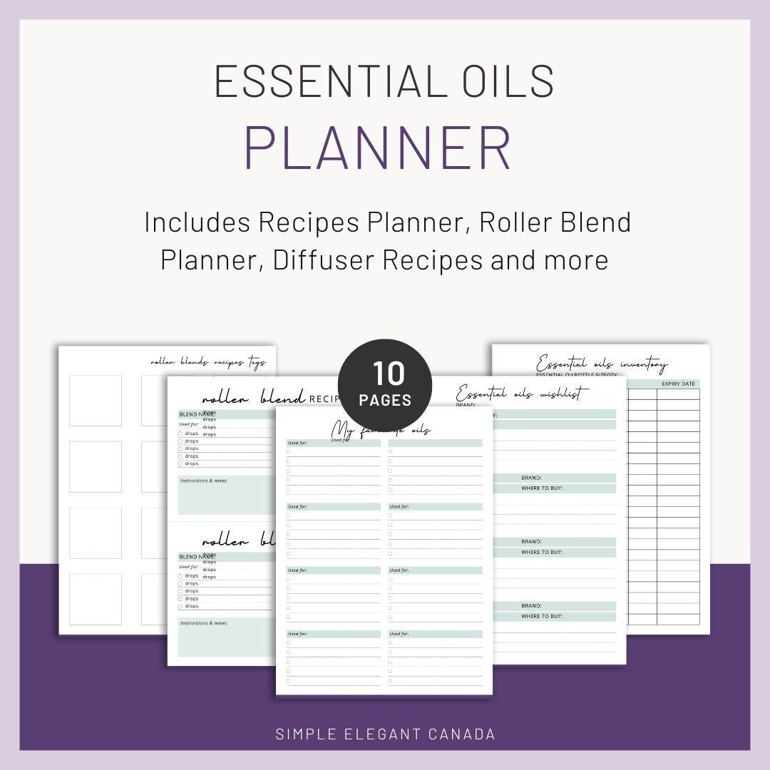 Essential Oil Planner, Essential Oil Journal, Essential Oil Recipes ...