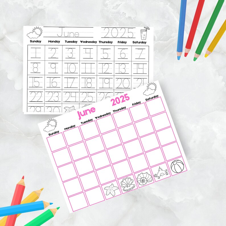 2025 Kids Traceable Calendar: Handwriting Practice (instant Download ...