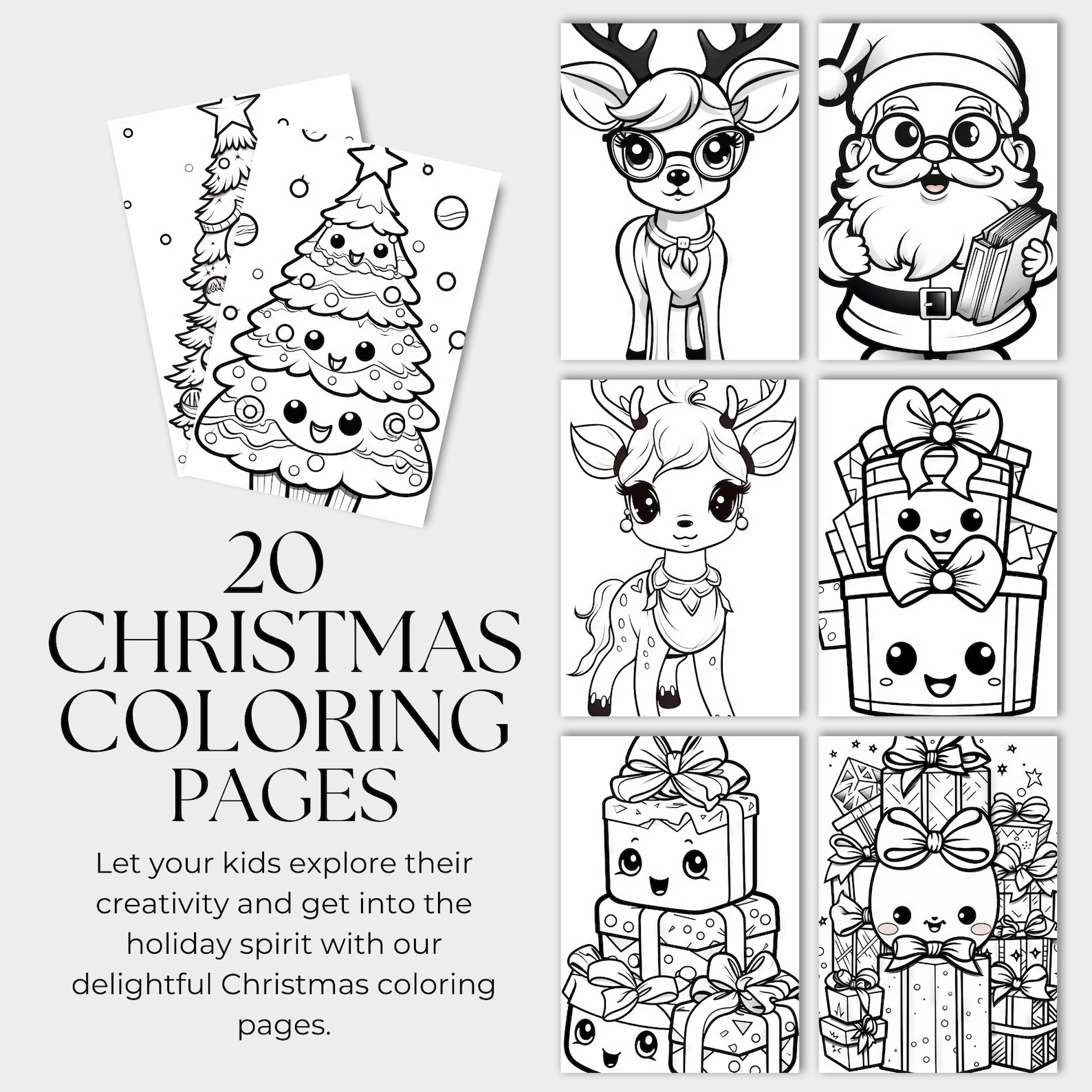 Magical Christmas Coloring Pages for Kids, Printable Holiday Fun ...