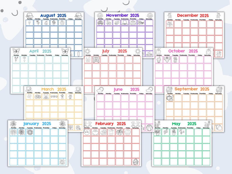 2025 Kids Traceable Calendar: Handwriting Practice (instant Download ...