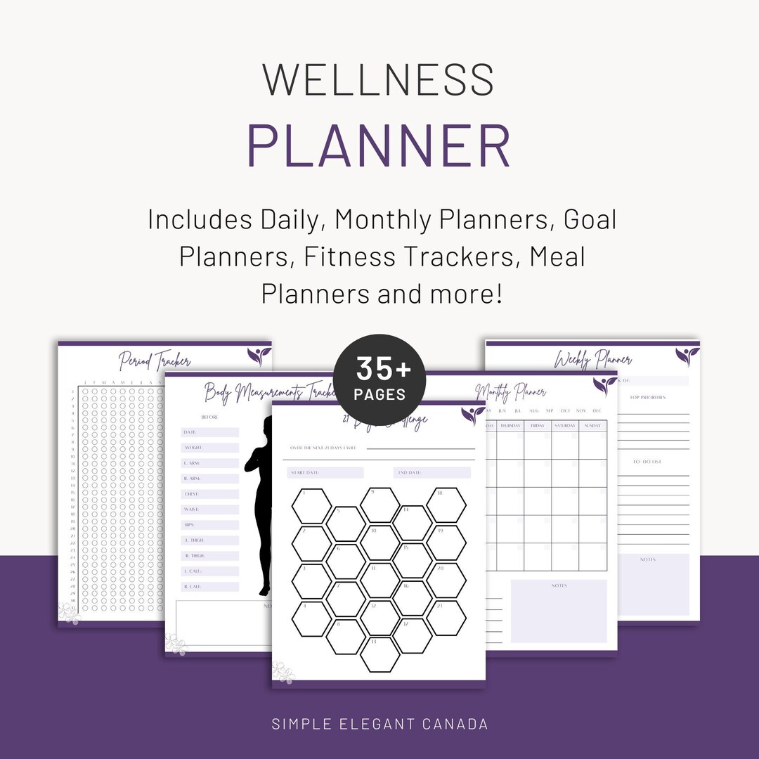 Printable Wellness Planner: Fitness, Meal & Habit Tracker (digital ...