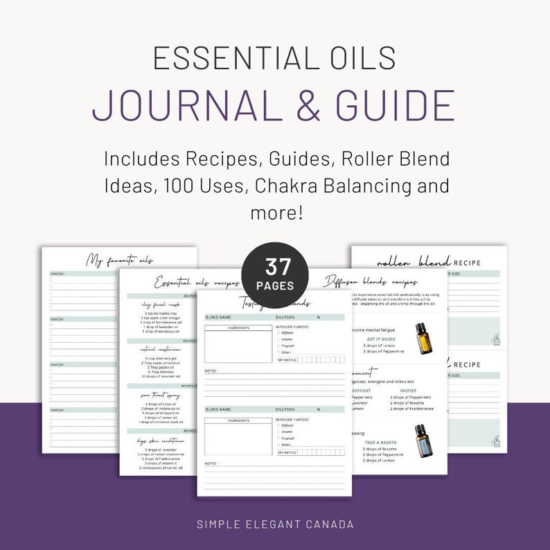Essential Oil Journal | Templates | Digital Journal | Printable ...