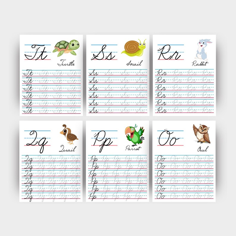 Learn Cursive Writing A to Z Printable Workbook – Alphabet Tracing ...