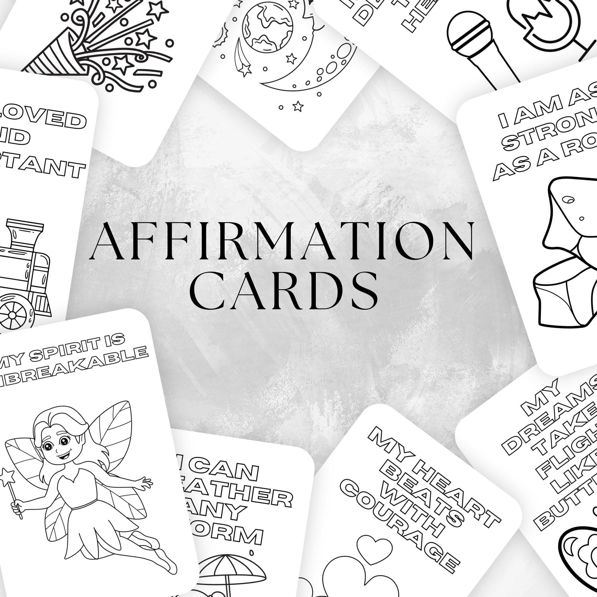 37-page Kids' Affirmation Coloring Book 5x7 Printable Positive ...