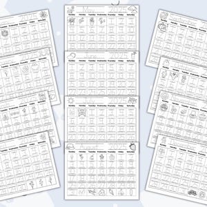 2025 Kids Traceable Calendar: Handwriting Practice (instant Download ...