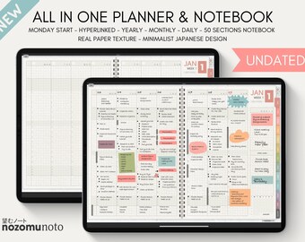 Undated Digital Planner Goodnotes Notability iPad Digital - Etsy