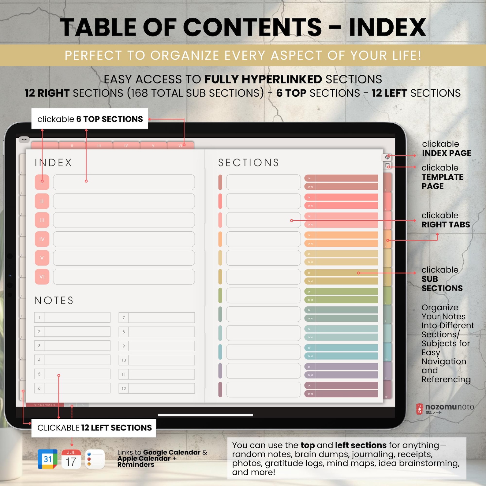 Digital Notebook Landscape All in One 12 Tab 168 Subject Multipurpose ...