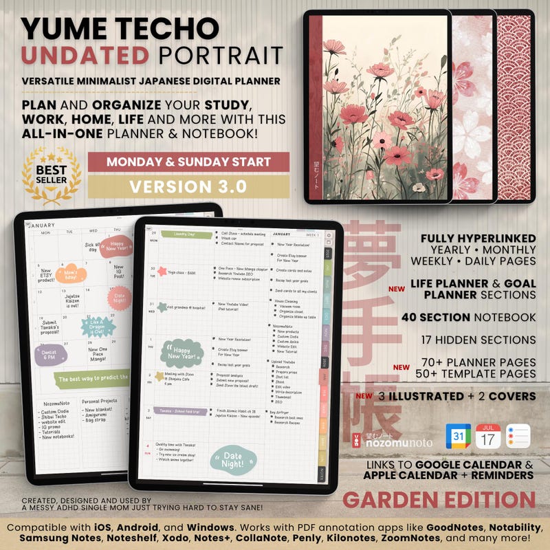 Undated Japanese Planner - Etsy