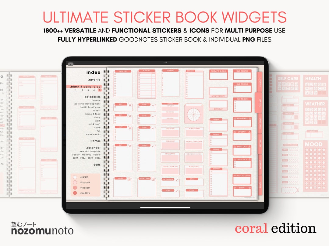 Ultimate Digital Sticker Book Widget Goodnotes Planner Companion Icon ...