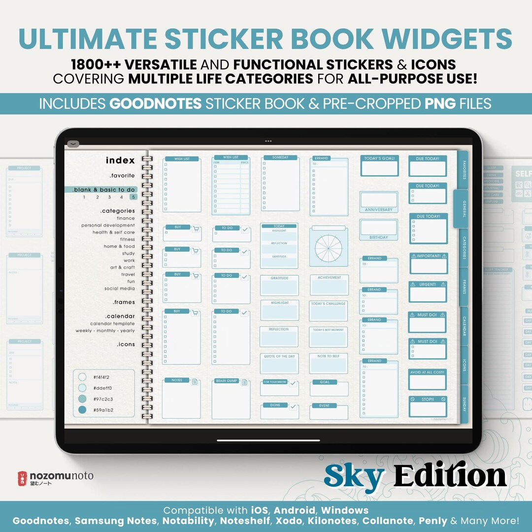 Ultimate Digital Sticker Book Widget Goodnotes Planner Companion Icon ...