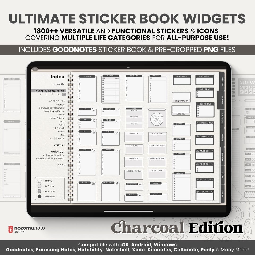 Ultimate Digital Sticker Book Widget Goodnotes Planner Companion Icon ...