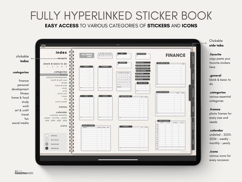 Ultimate Digital Sticker Book Widget Goodnotes Planner - Etsy