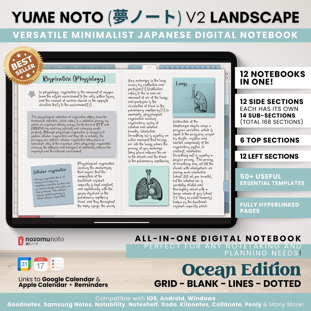 Digital Notebook Landscape All in One 12 Tab 168 Subject Multipurpose ...