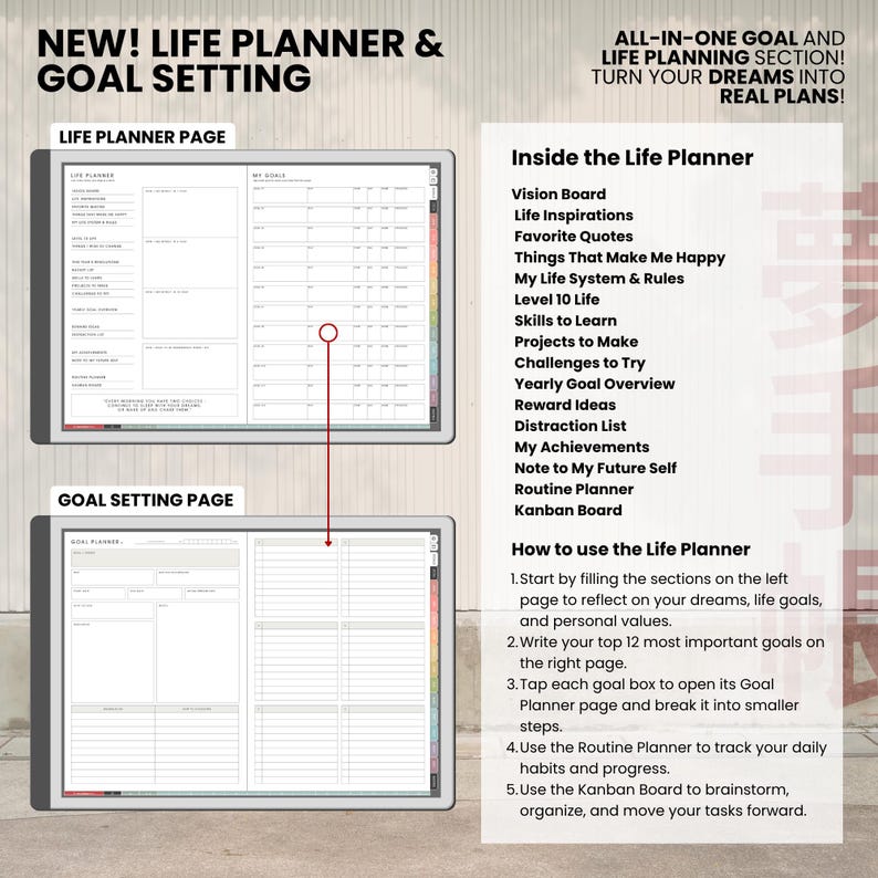 Digital Planner 2026 Landscape Remarkable Supernote Boox Bigme Kobo ...