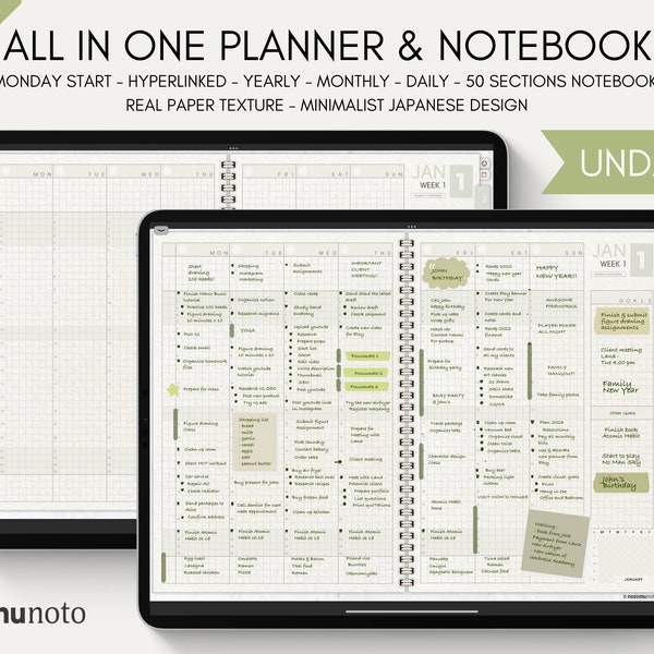 Undated Digital Planner - Etsy