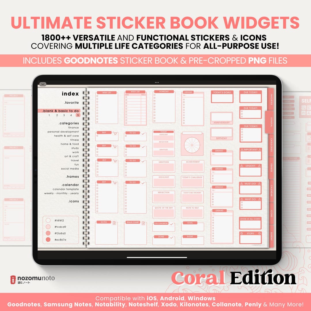 Ultimate Digital Sticker Book Widget Goodnotes Planner Companion Icon ...