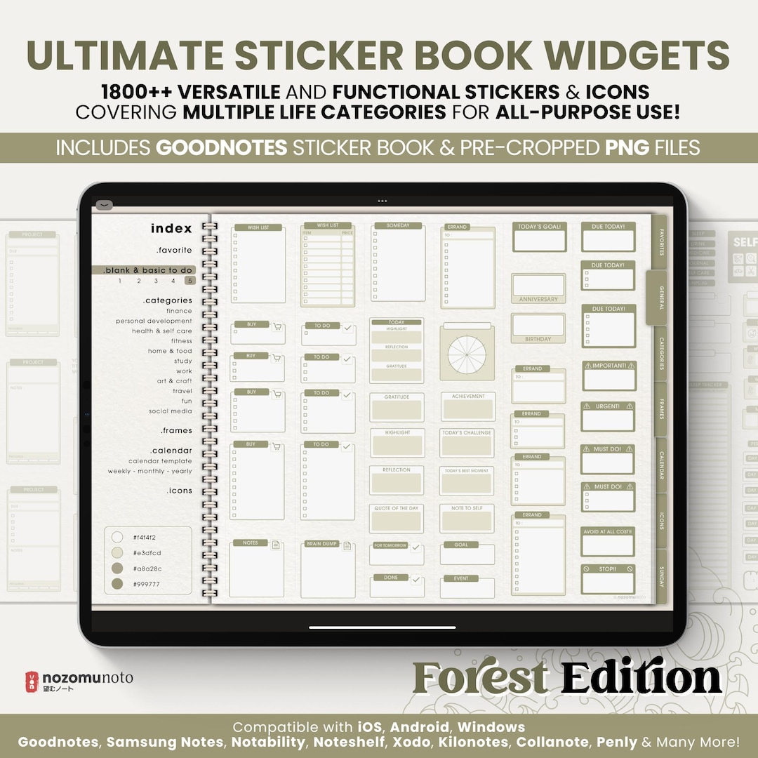 Ultimate Digital Sticker Book Widget Goodnotes Planner Companion Icon ...