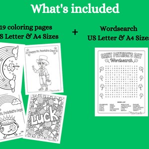 St. Patrick's Day Coloring Pages - Instant Download, Shamrocks, Pot of ...