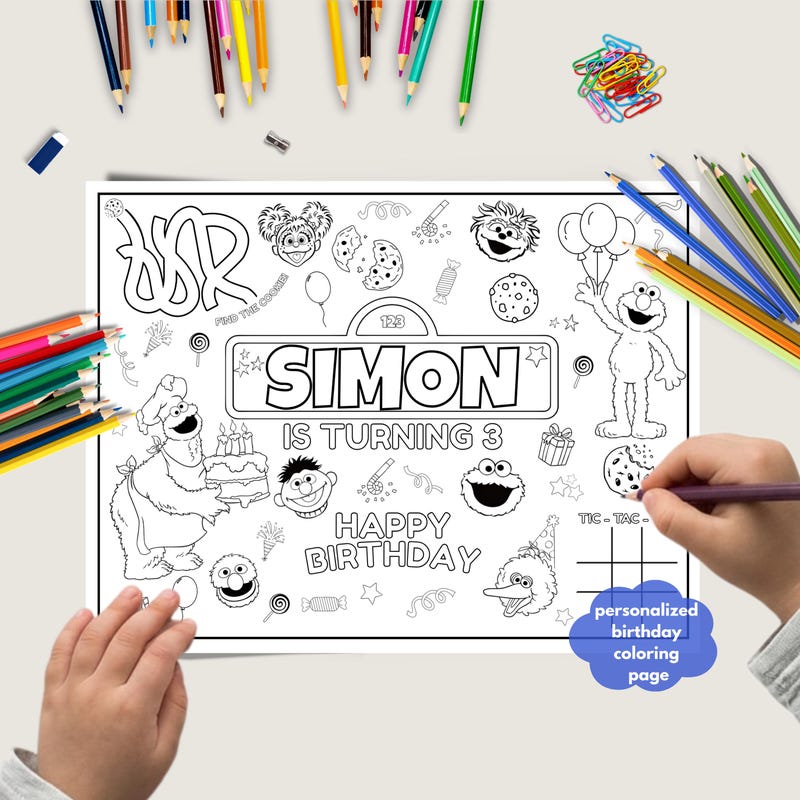 Sesame Coloring Sheet - Etsy