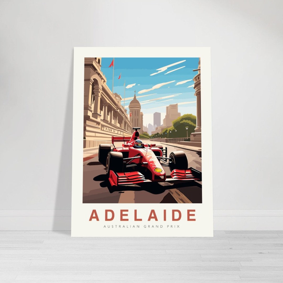 Adelaide Poster australian Grand Prix Print f1 Race Track Poster ...